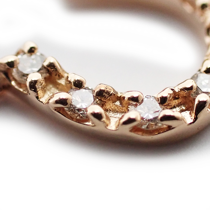 K10PG ダイヤモンド ネックレス ピンクゴールド 馬蹄モチーフ｜Reizm(リズム)